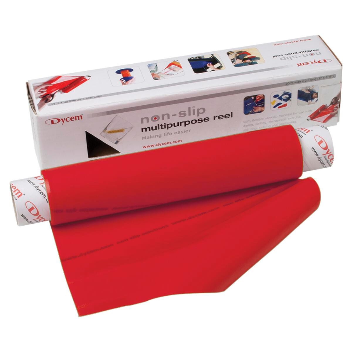 Dycem Non Slip Material Roll 8 Inches x 6 1 2 Feet Red